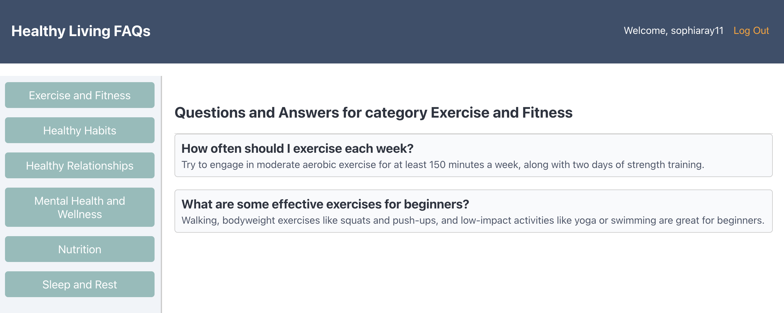 Healty Living Application